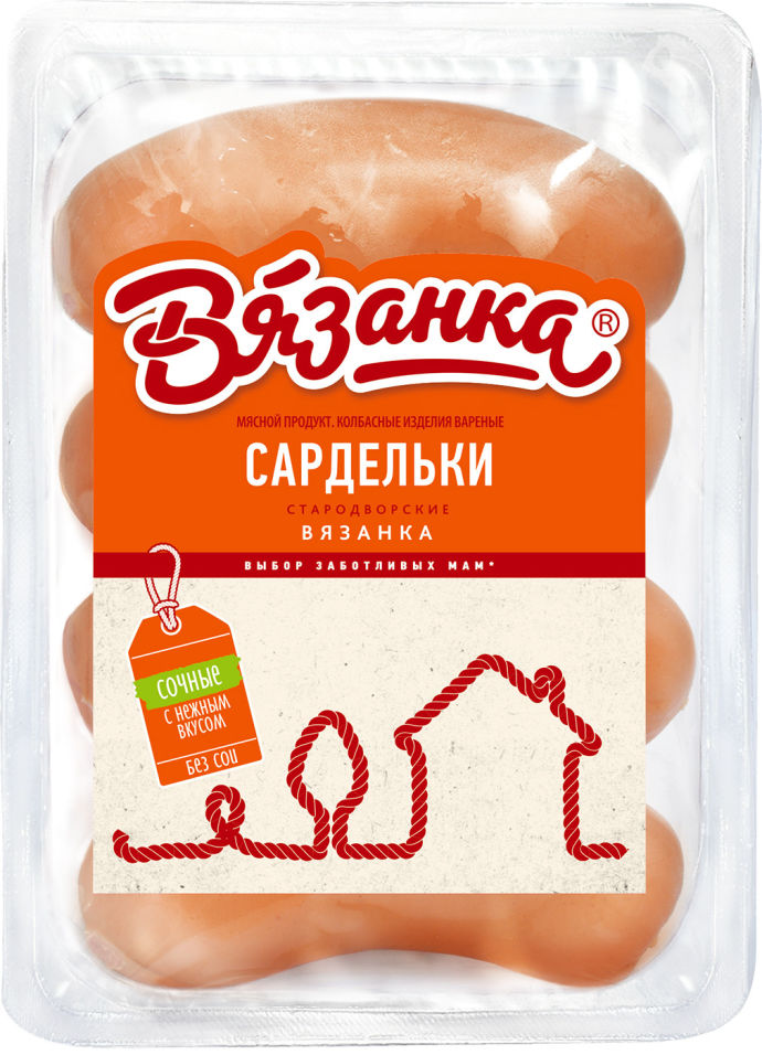 Сардельки Вязанка Стародворские 470г - купить с доставкой в Vprok.ru ...